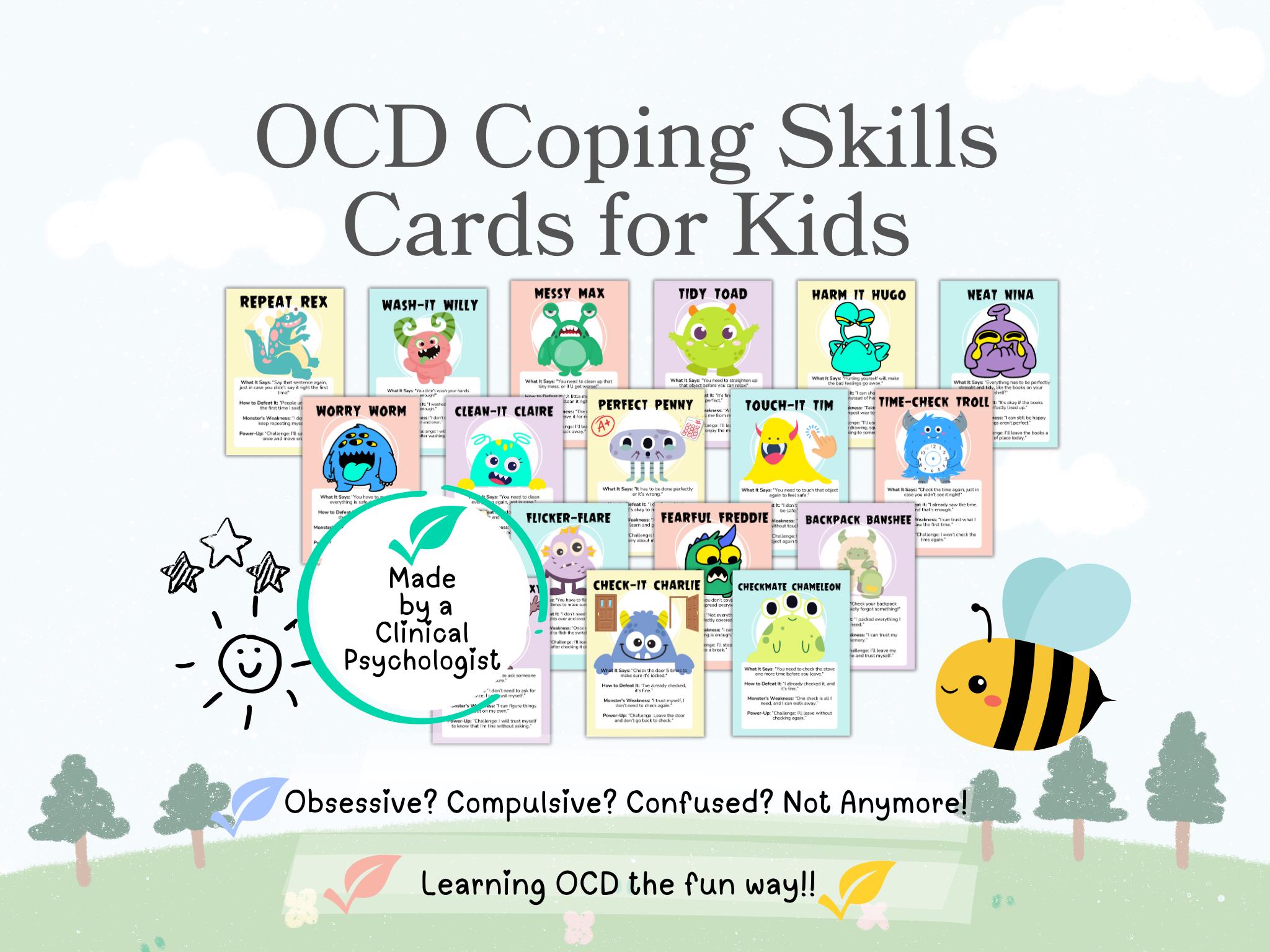 OCD Coping Cards, OCD Flashcards for Kids Obsessive Compulsive Disorder ...