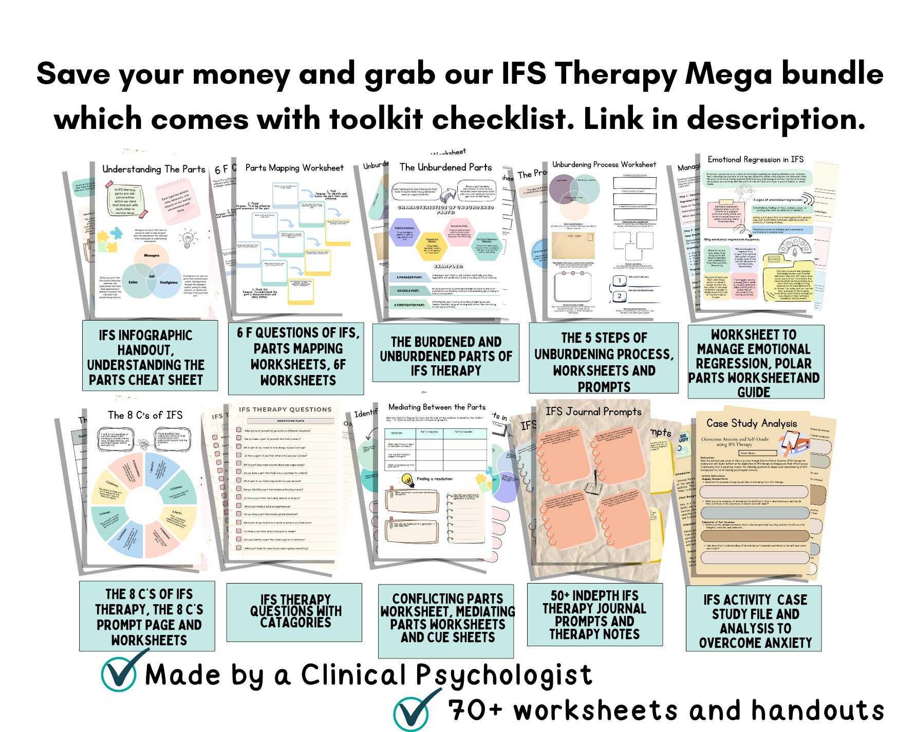 IFS Parts Mapping Worksheets, IFS Worksheets, Internal Family Systems ...