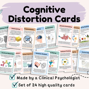 Cognitive Distortion Cards, CBT Cards, Cognitive Behavior Therapy Cards ...