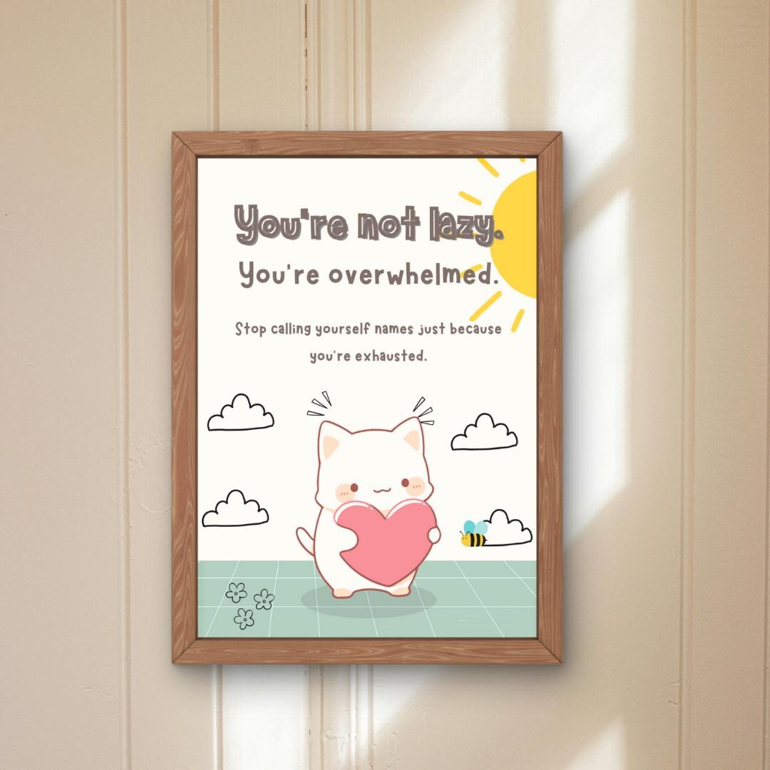 Therapy Office Decor Cat Mental Health Poster Therapy Cat Sign Child ...