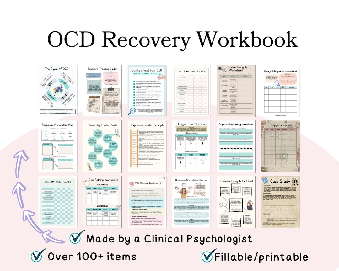 OCD Worksheets, OCD Workbook, ERP Exposure and Response Prevention, Ocd ...