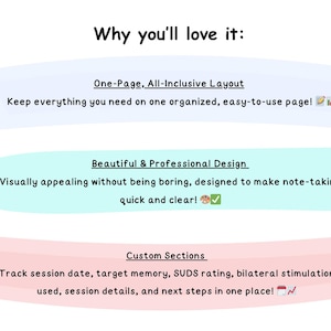 EMDR Progress Note: Therapy Resource (printable and Fillable PDF) - Etsy