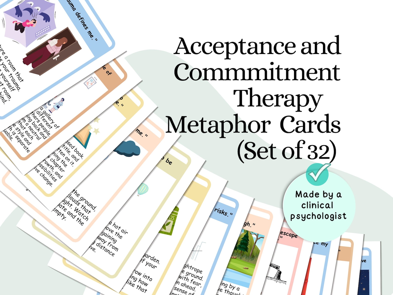 Acceptance and Commitment Therapy Cards, ACT Metaphor Cards, ACT ...