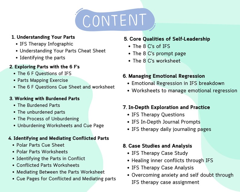 IFS Worksheets, Internal Family Systems Workbook, IFS Cheat Sheet, IFS ...