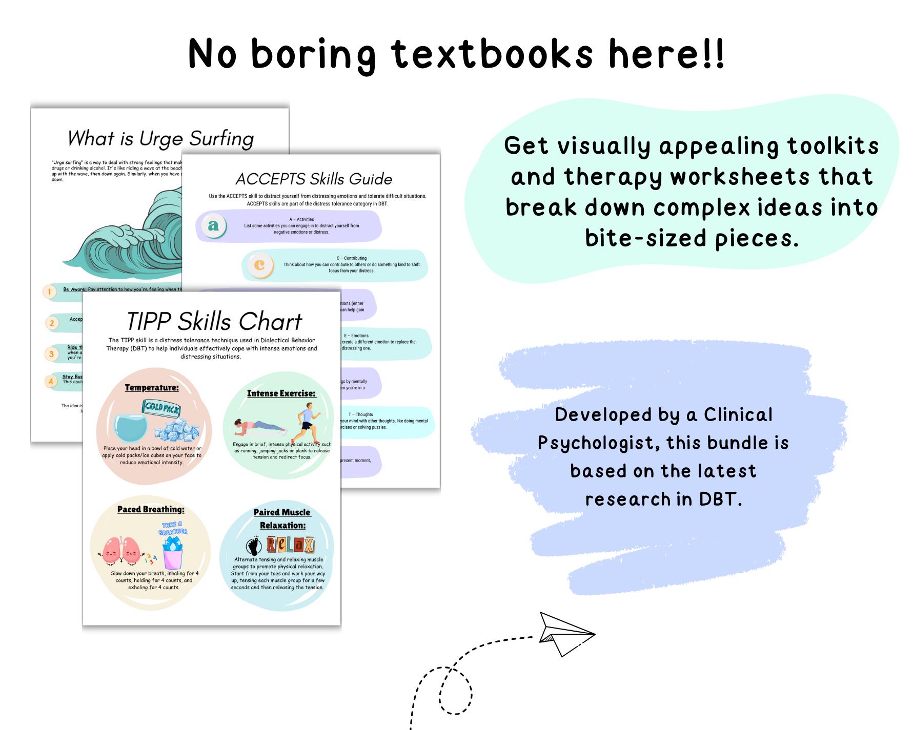 DBT Distress Tolerance Bundle: Skills Worksheets & Flashcards - Etsy