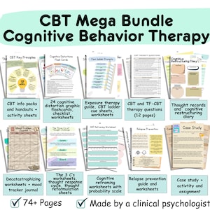 CBT Bundle CBT Worksheets Cognitive Behavior Therapy Cognitive ...