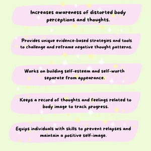Body Dysmorphia Workbook, Body Dysmorphia Worksheets Therapy, Body ...