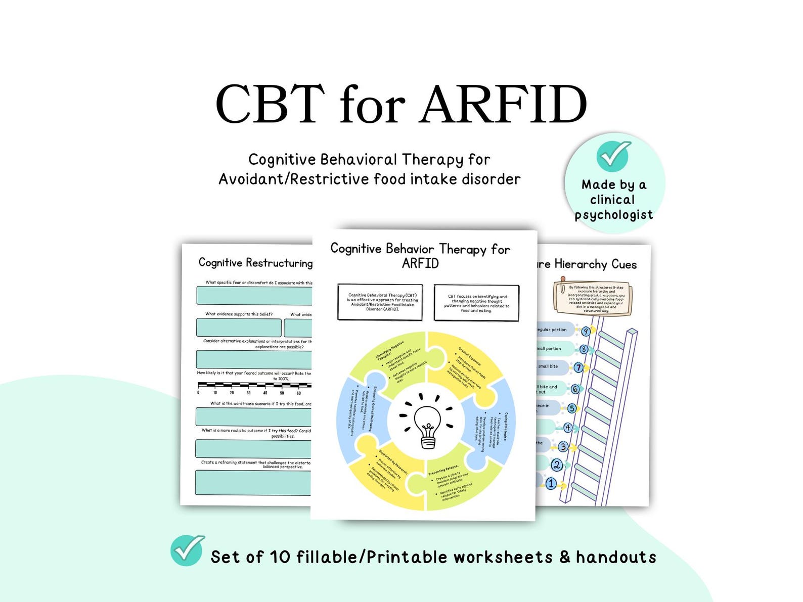 CBT for ARFID CBT Worksheets Cognitive Behavioral Therapy Worksheets ...