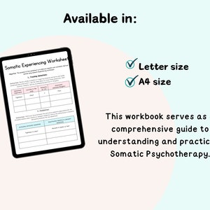 Somatic Psychotherapy Workbook, Somatic Therapy Worksheets, Felt Senses ...