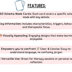 Schema Mode Flashcards, Schema Therapy Cards, Schema Worksheets, Schema ...
