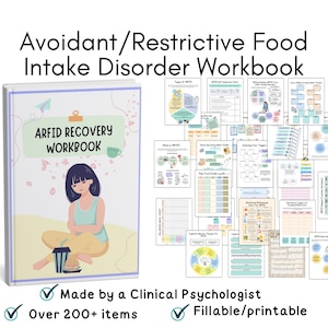ARFID Workbook, ARFID Worksheets, Avoidant/restrictive Food Intake ...