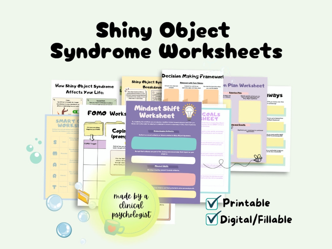 Shiny Object Syndrome Worksheets, Overcoming Shiny Object Syndrome ...