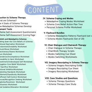 Schema Therapy Bundle, Schema Therapy Worksheets, Schema Therapy Cards ...