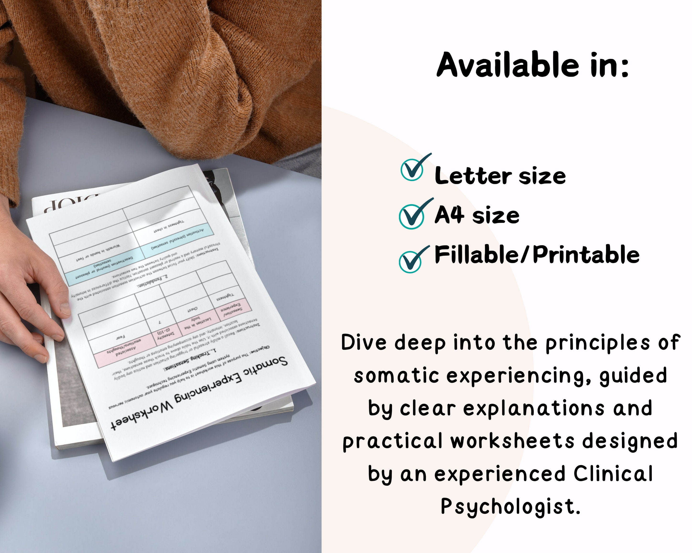 Somatic Experiencing Worksheets, Somatic Therapy, Somatic Psychotherapy ...