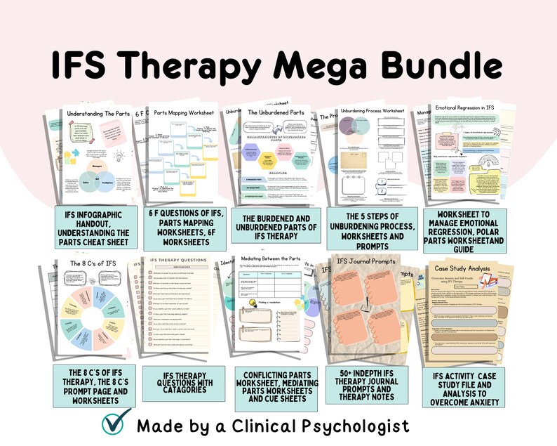 IFS Worksheets, Internal Family Systems Workbook, IFS Cheat Sheet, IFS ...