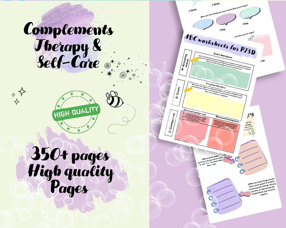 Therapy Bundle Worksheets Therapy Journal Template Therapy Notes Cheat ...