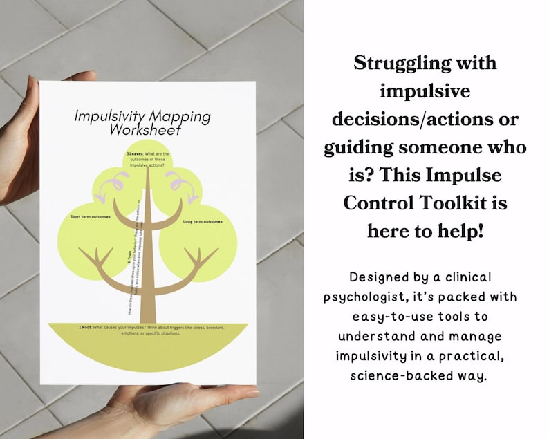 Impulse Control Worksheets, ADHD Therapy Worksheets, Impulse Buying ...