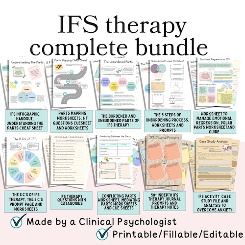 IFS Worksheets, Internal Family Systems Workbook, IFS Cheat Sheet, IFS ...