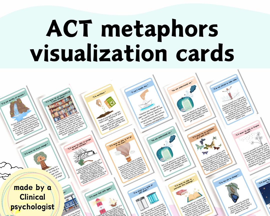 Acceptance and Commitment Therapy Cards, ACT Metaphor Cards, ACT ...