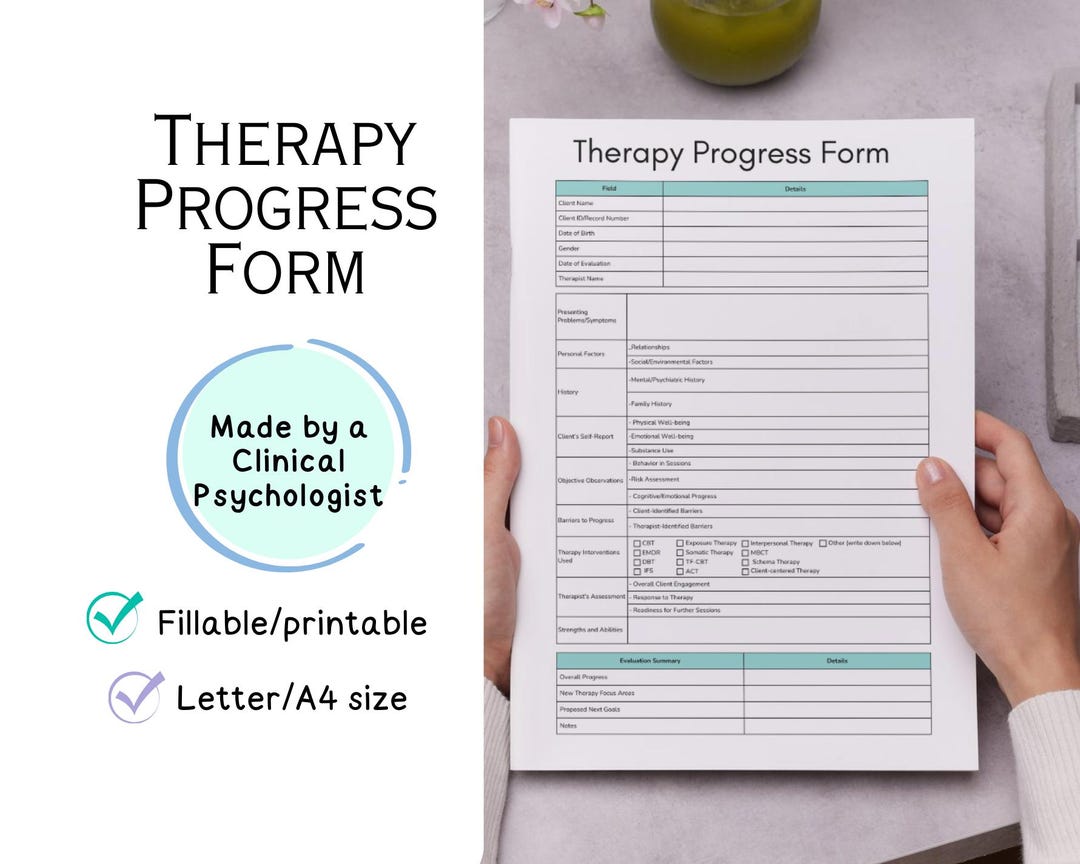 Therapy Progress Form, Therapy Intake Form, Client Intake Form, Therapy ...