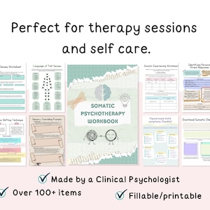 Somatic Psychotherapy Workbook, Somatic Therapy Worksheets, Felt Senses ...