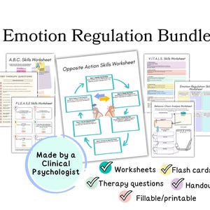 Emotion Regulation Worksheets, DBT Emotion Regulation Bundle, DBT ...