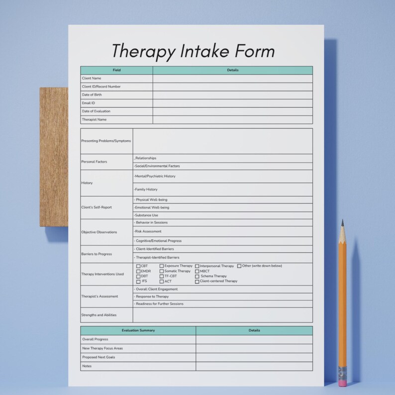 Therapy Intake Form (fillable & Printable) Your Complete Intake Page ...