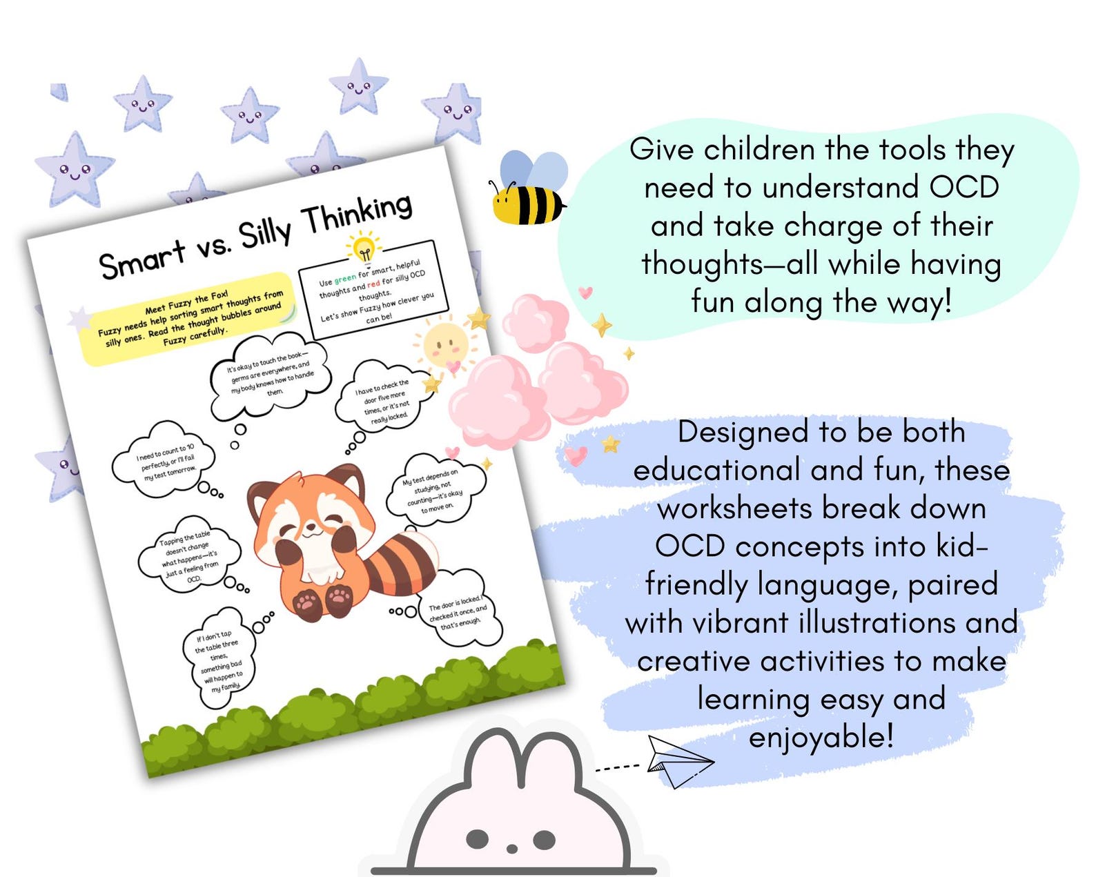 OCD Worksheets for Kids, ERP for Kids Ocd Exposure Therapy for Kids ...
