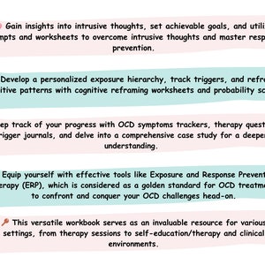 OCD Worksheets, OCD Workbook, ERP Exposure and Response Prevention, Ocd Journal, Ocd Kids ...
