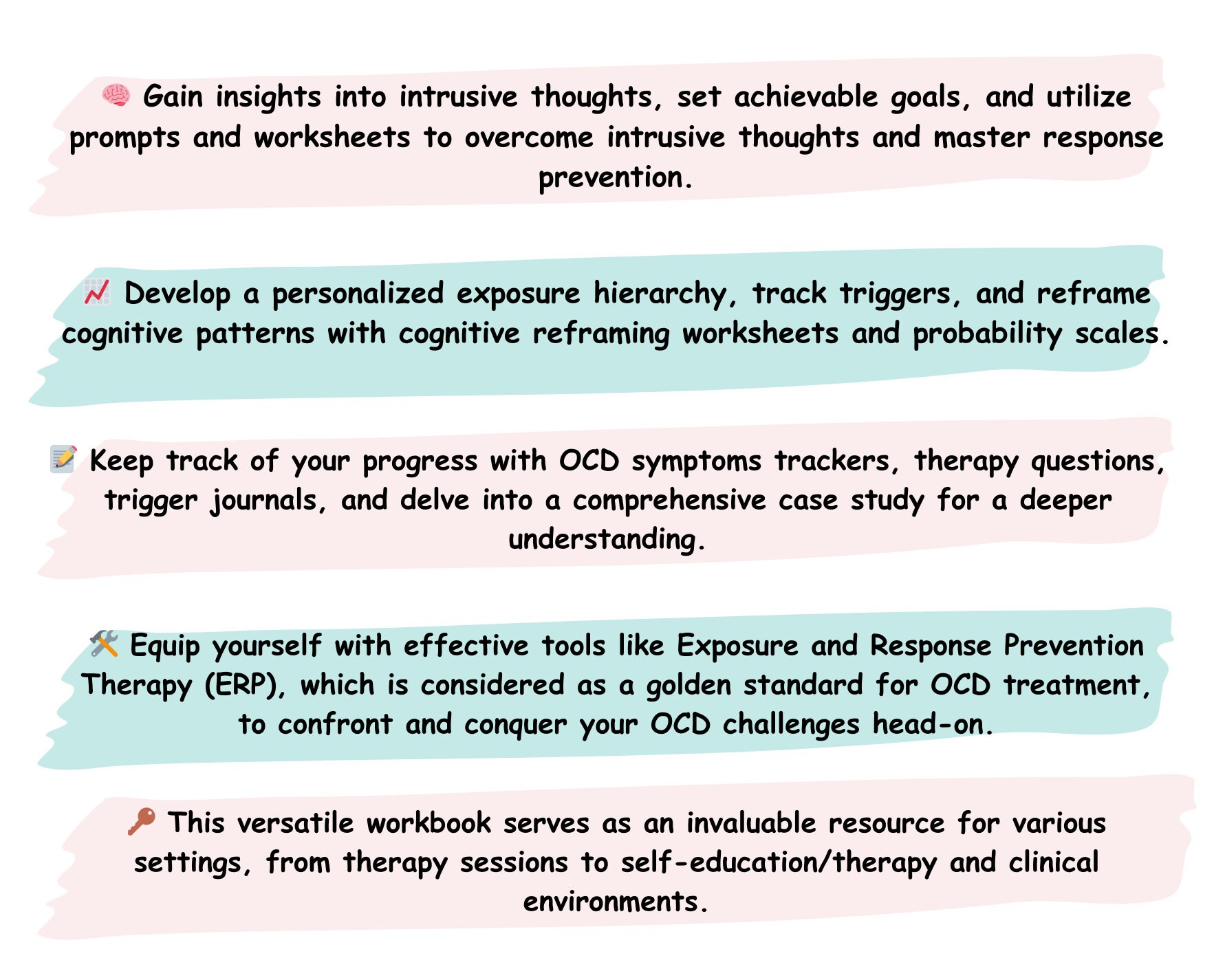 OCD Worksheets, OCD Workbook, ERP Exposure and Response Prevention, Ocd ...