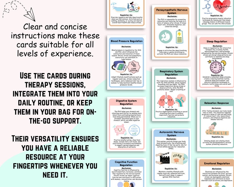 Nervous System Regulation Cards: Coping Skills & Stress Relief - Etsy