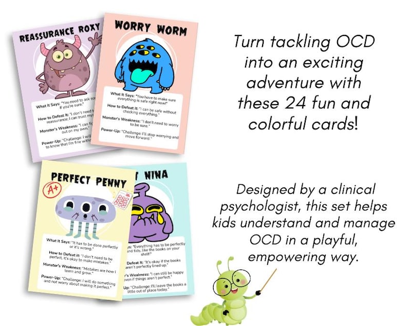 OCD Coping Cards, OCD Flashcards for Kids Obsessive Compulsive Disorder ...