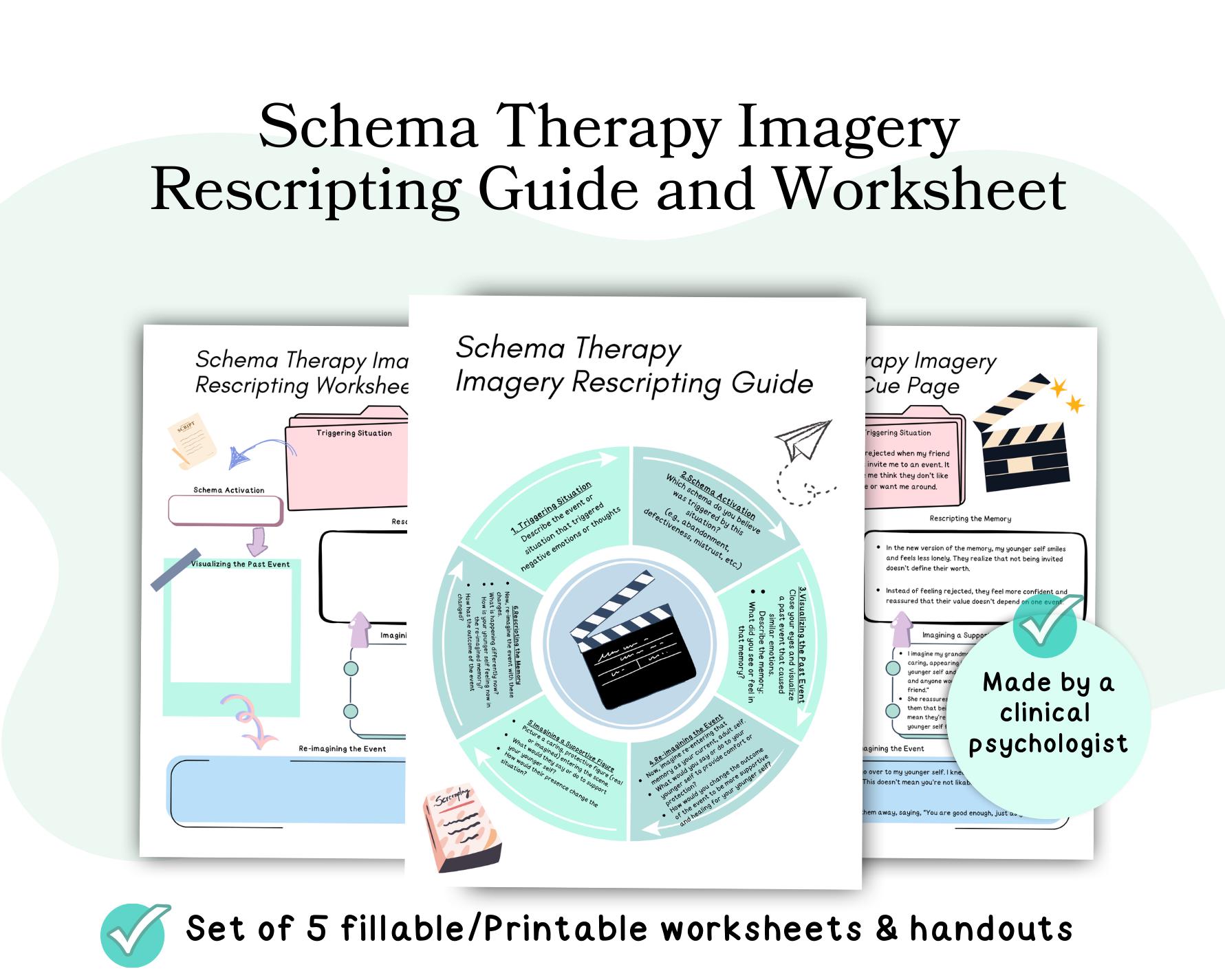 Schema therapy worksheets, schema imagery rescripting worksheets ...
