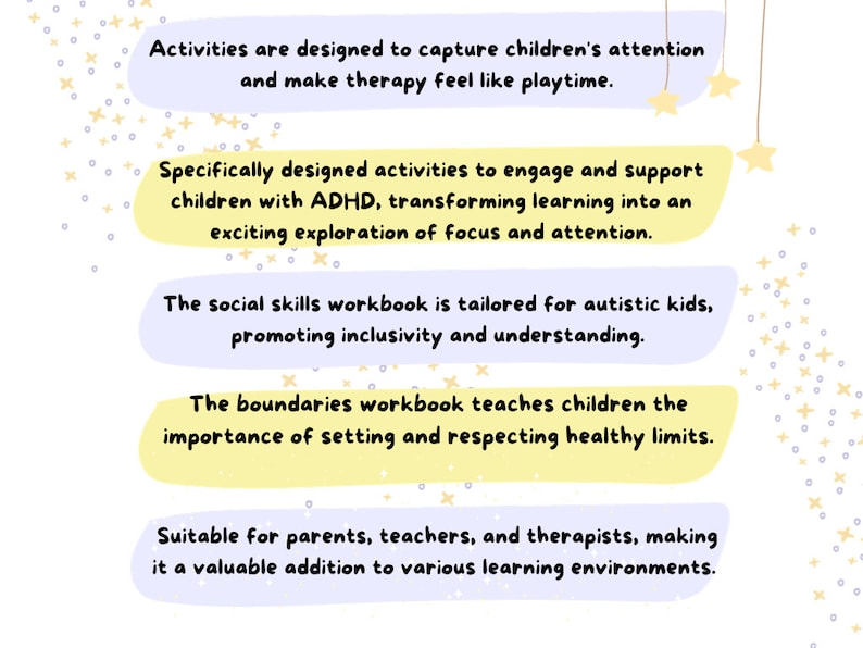 Kids Therapy Workbooks Bundle: ADHD, Autism, Boundaries (printable) - Etsy
