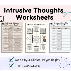Intrusive Thoughts Worksheets, OCD Worksheets, Intrusive Thinking, Coping With Intrusive ...