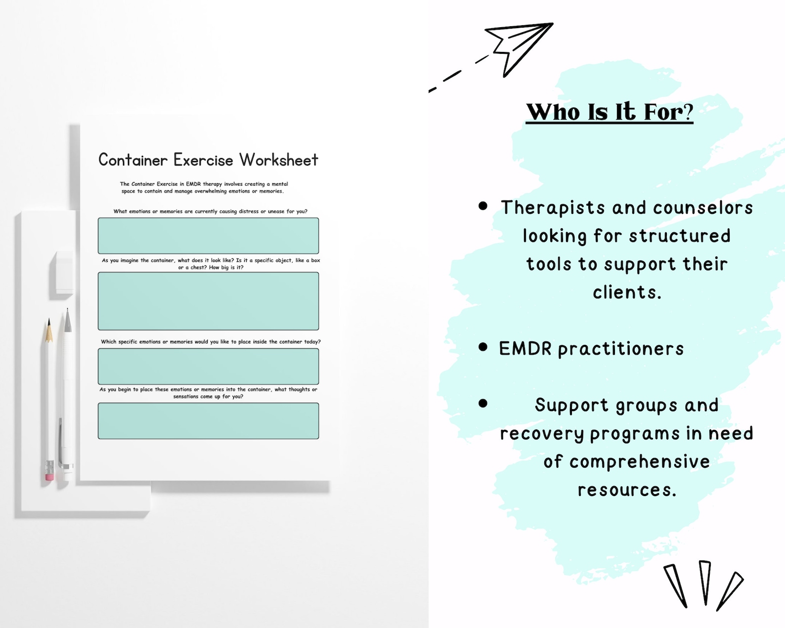 EMDR Container Exercise, EMDR Worksheets for Therapists, EMDR Client ...