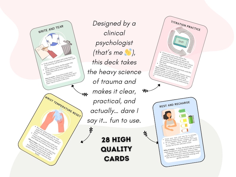 Trauma Coping Skills Cards, Trauma Responses, Trauma Therapy Tools ...
