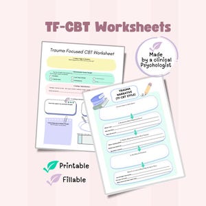 TF CBT Worksheets, Trauma Focused CBT Worksheets, Trauma Therapy ...