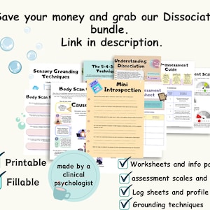Dissociation Tracker, Dissociation Self Monitoring Log Sheets, Journal Dissociation Worksheets ...