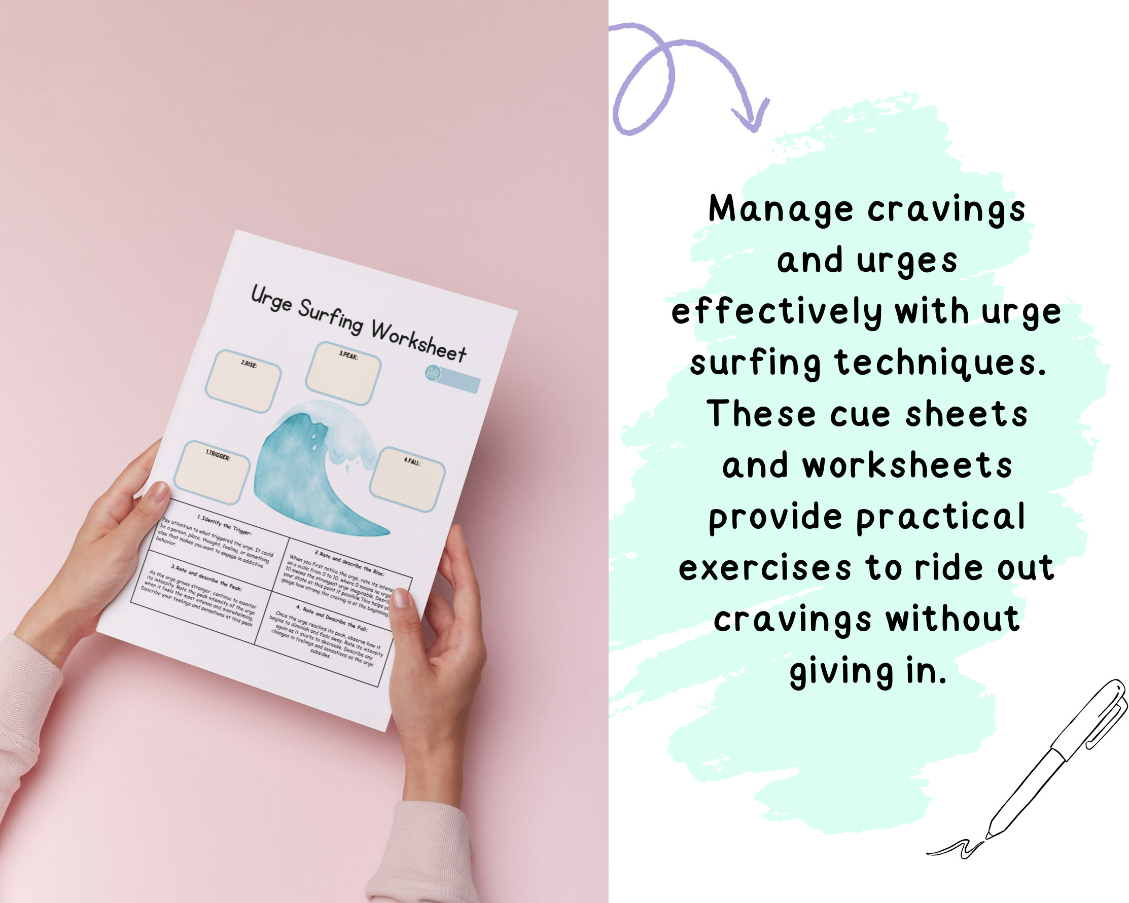 Addiction Recovery Worksheets: CBT, Urge Surfing, Stages of Change ...