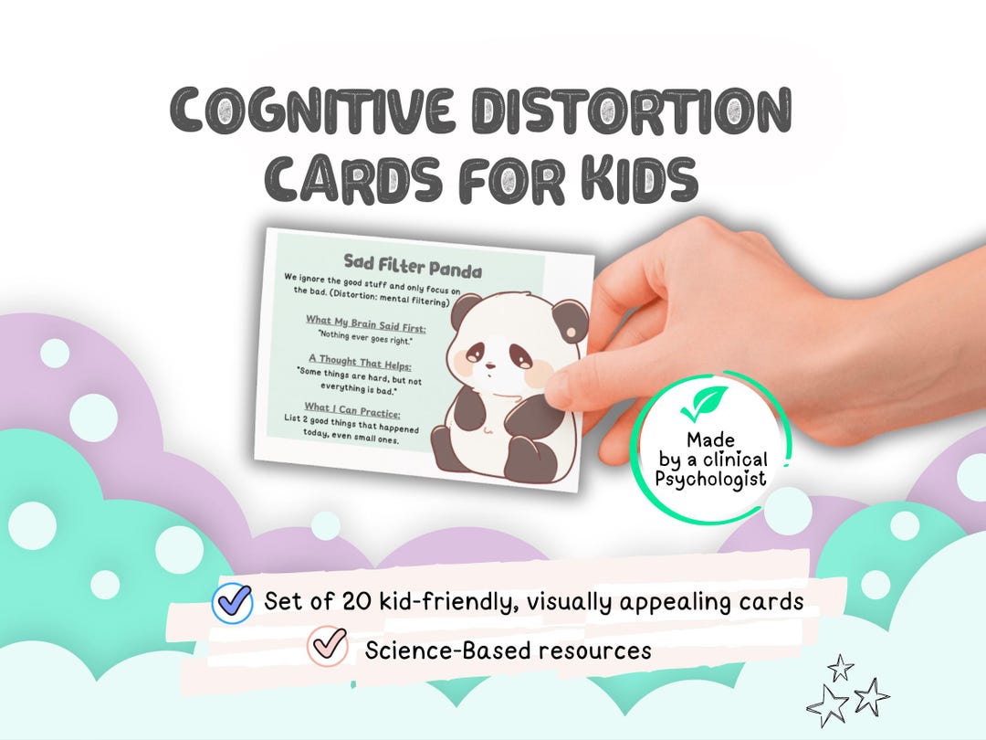 Cognitive Distortion Cards for Kids CBT Cards Activities Cognitive ...