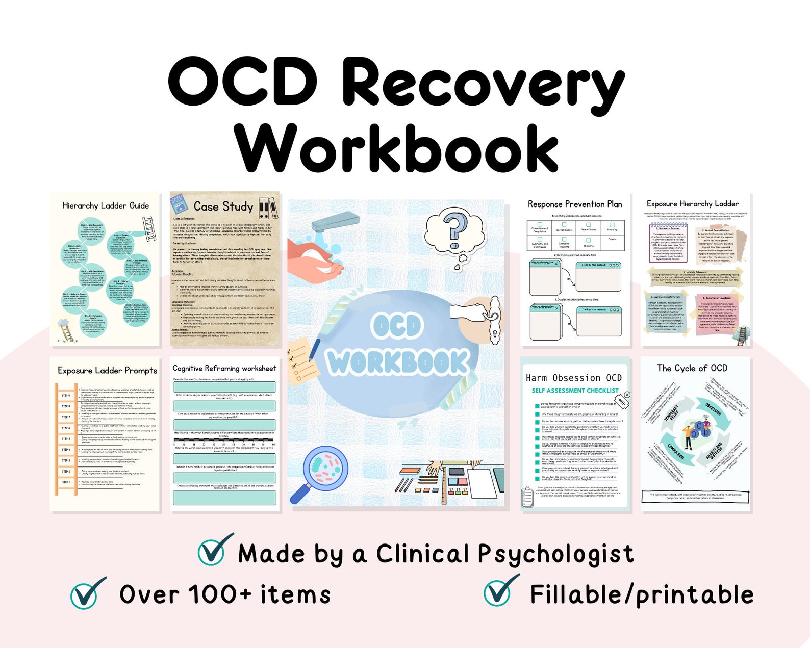 OCD Worksheets, OCD Workbook, ERP Exposure and Response Prevention, Ocd ...