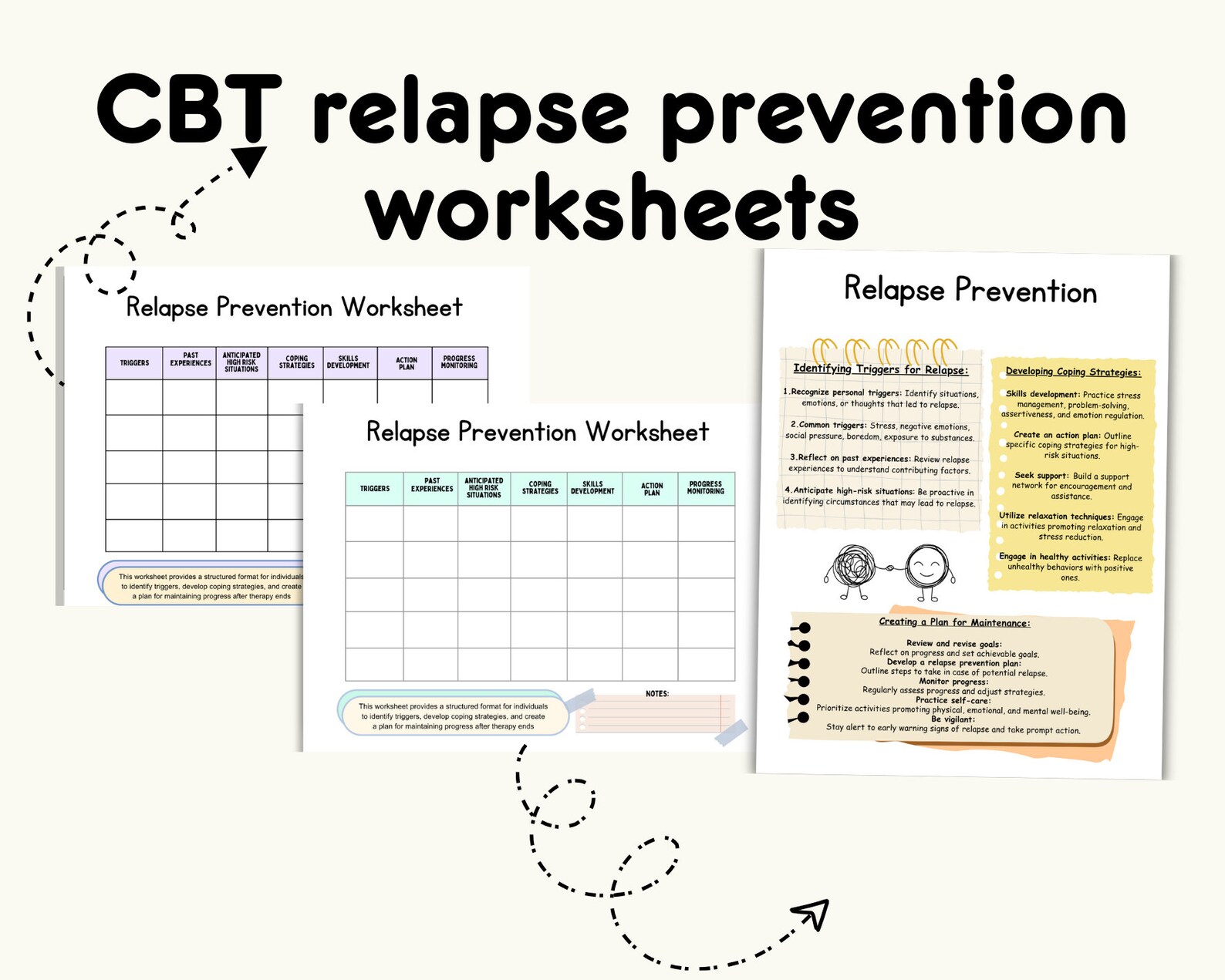 CBT Bundle CBT Worksheets Cognitive Behavior Therapy Cognitive ...