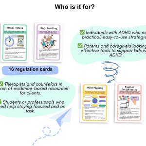 ADHD Coping Skills Cards, ADHD Therapy Tools, ADHD Bundle, Adhd for ...