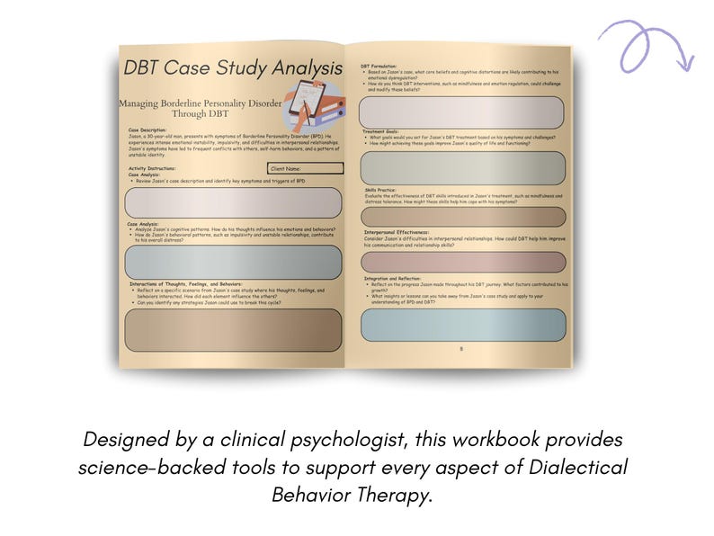 DBT Workbook, DBT Skills Workbook, Dialectical Behavior Therapy ...