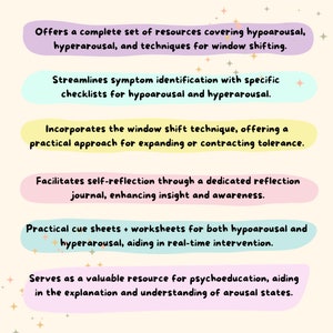 Window of Tolerance Worksheets Bundle Emotional Regulation Nervous ...