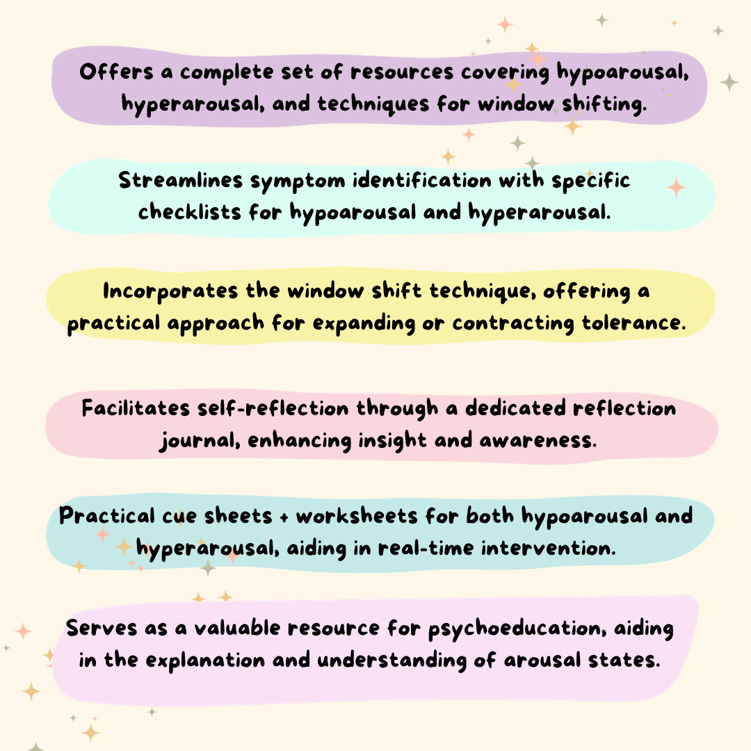 Window of Tolerance Worksheets Bundle Emotional Regulation Nervous ...