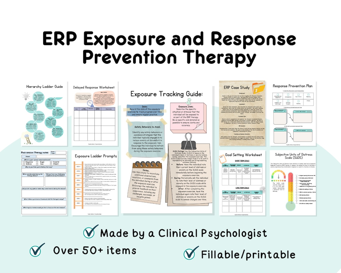 ERP Worksheets, Exposure and Response Prevention Therapy, Exposure ...