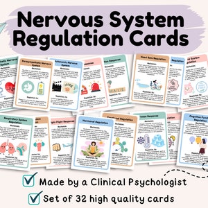 Nervous System Regulation Cards, Coping Skills Cards, Autonomic Nervous ...