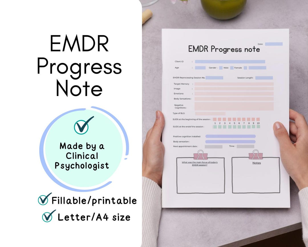 EMDR Progress Note: Therapy Resource (printable and Fillable PDF) - Etsy